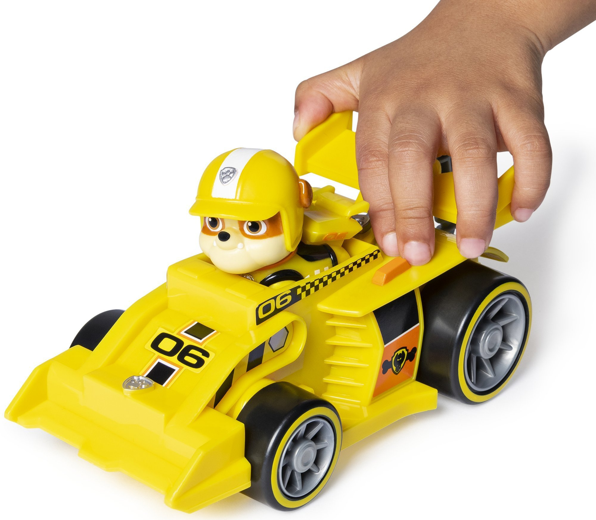 Psi Patrol 2w1 Rubble Ready Race Rescue Deluxe Żółta wyścigówka Auto ...